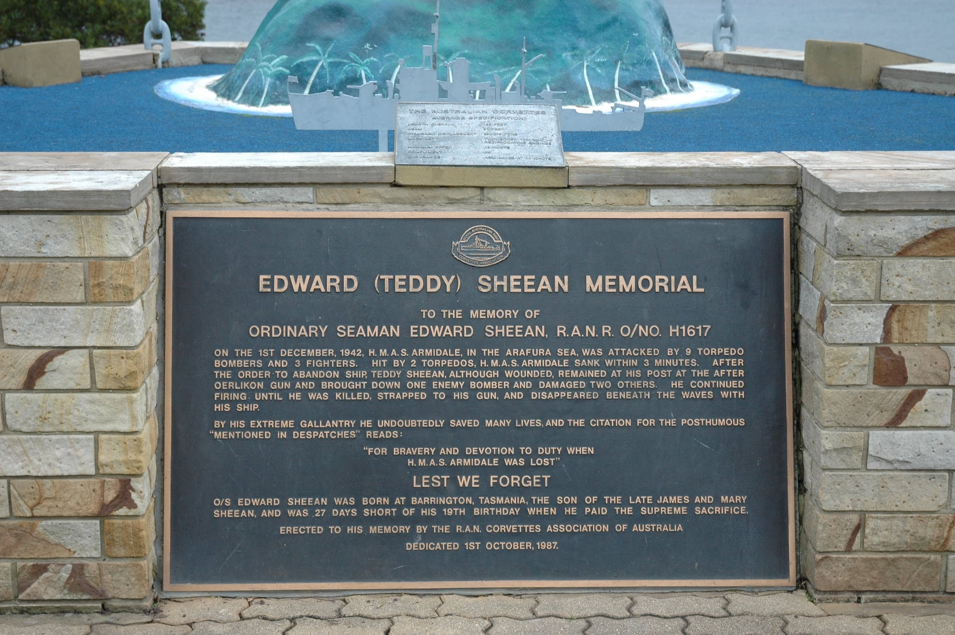 Edward “Teddy” Sheean VC – victoriacrossonline.co.uk